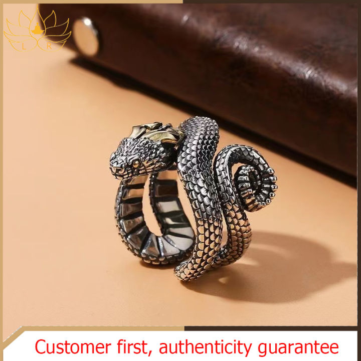 Lr-nhẫn Rắn Nguyên Bản Thời Trang Retro Trang Sức Bạc S925 Nhẫn Bùa Hộ Mệnh Nam Và Nữ Mô Hình ...