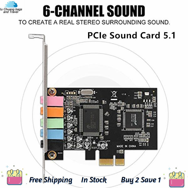 THLA3P PCIe Sound Card 5.1, PCI Express Surround Card 3D Stereo Audio ...