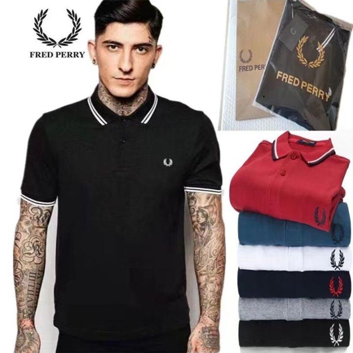 Authentic FRED PERRY wheat ear men's POLO shirt FP casual business ...