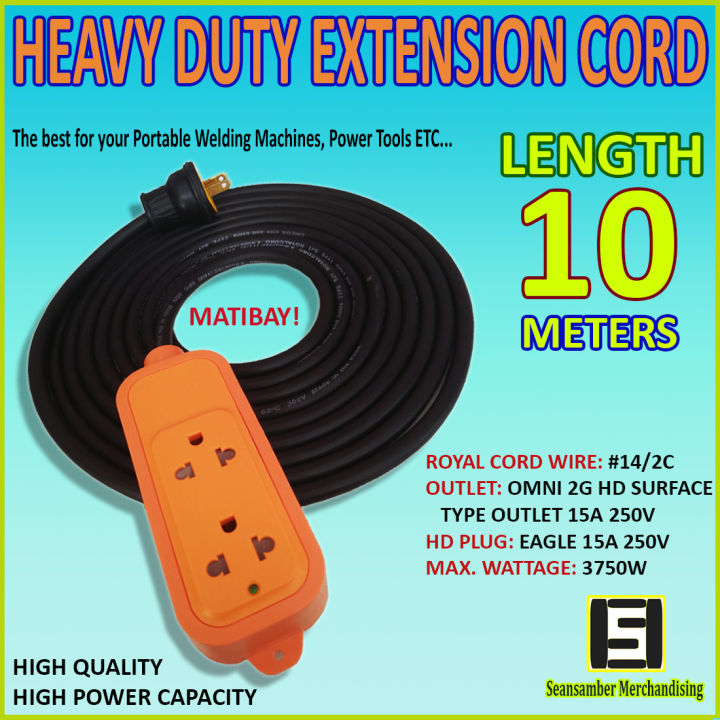 10 Meters Heavy Duty Extension Cord With Omni HD 2G/3G/4G Surface Type ... 10 Meters Heavy Duty Extension Cord With Omni HD 2G/3G/4G Surface Type ...