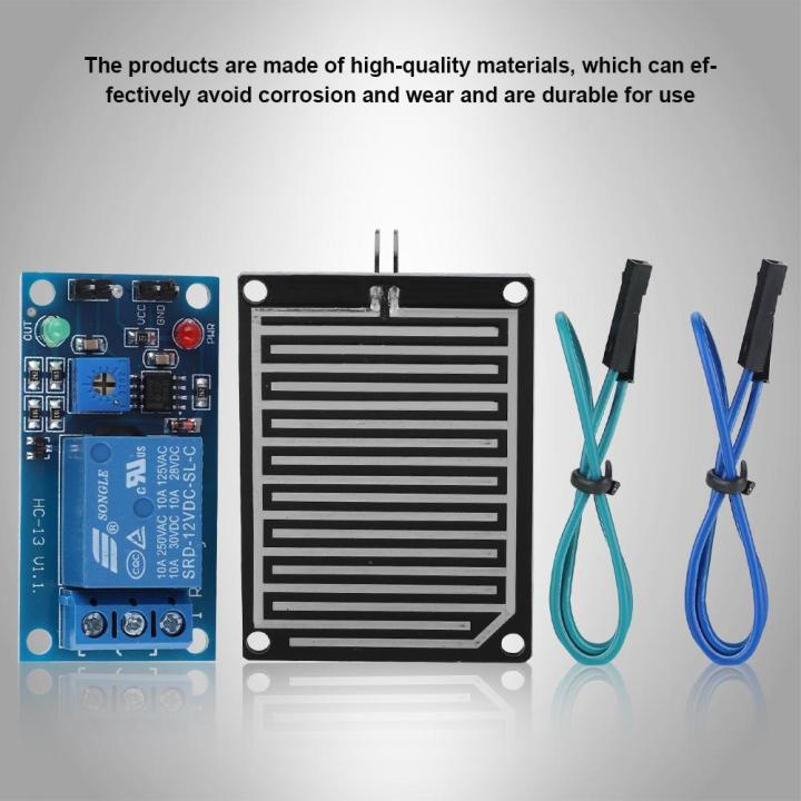 12V Rain Water Raindrops Detection Sensor Module Relay Control Module ...