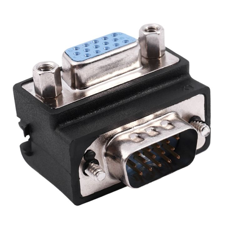 15-Pin VGA Male to Female M/F Right Angle Adapter | Lazada PH