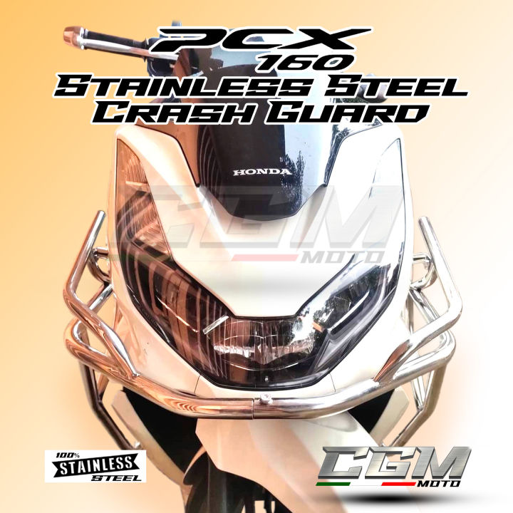 ⭐️ PCX 160 Full Armor Crash Guard & Top Box Bracket Pure Stainless ...