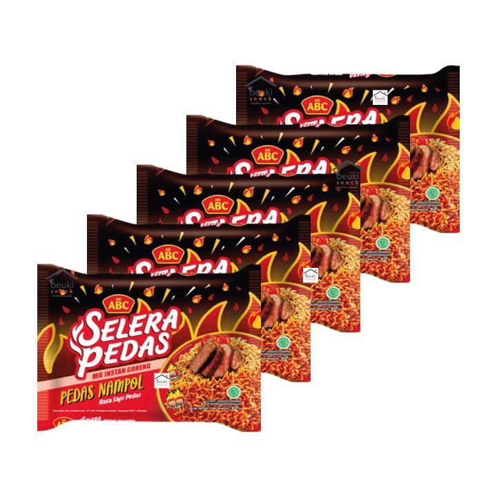 5PCS Mi ABC Selera Pedas Goreng Nampol Sapi | Lazada Indonesia
