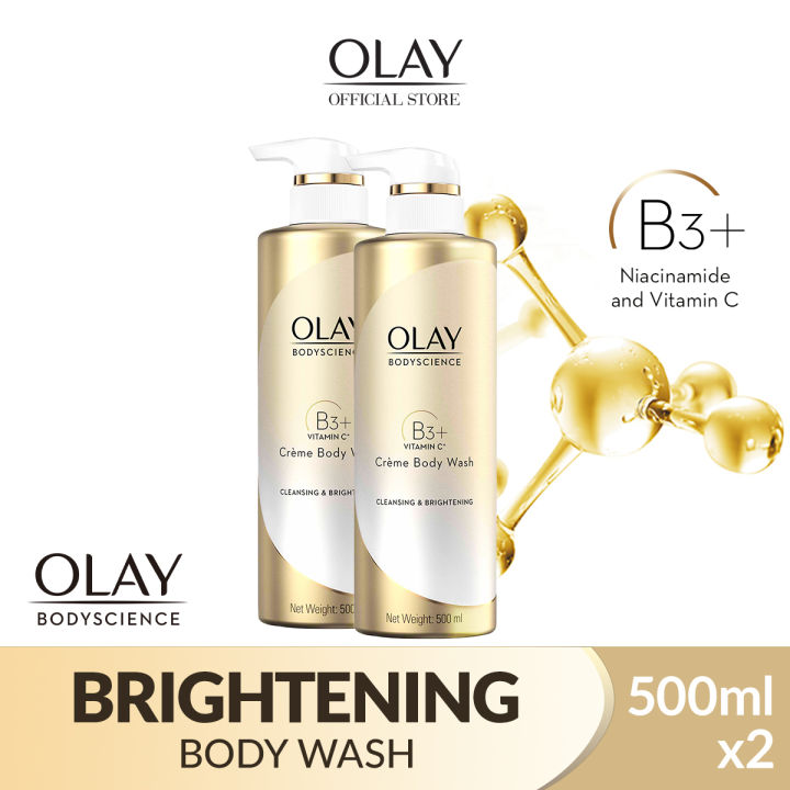 Olay Body Science Cleansing & Brightening Body Wash 500ml Duo ...