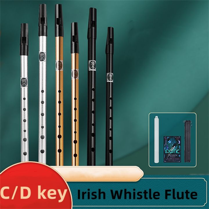 Irish Whistle Flute C/D Key Ireland Tin Penny Whistle 6 Hole Flute ...