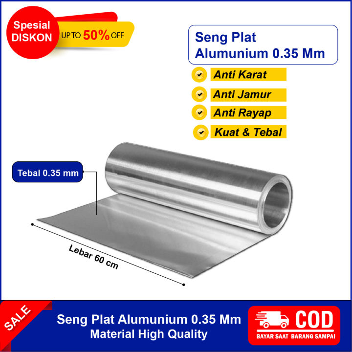 Seng plat Aluminium Talang AlumuniumTebal 0.25mm, 0.35mm LEBAR 60CM ...