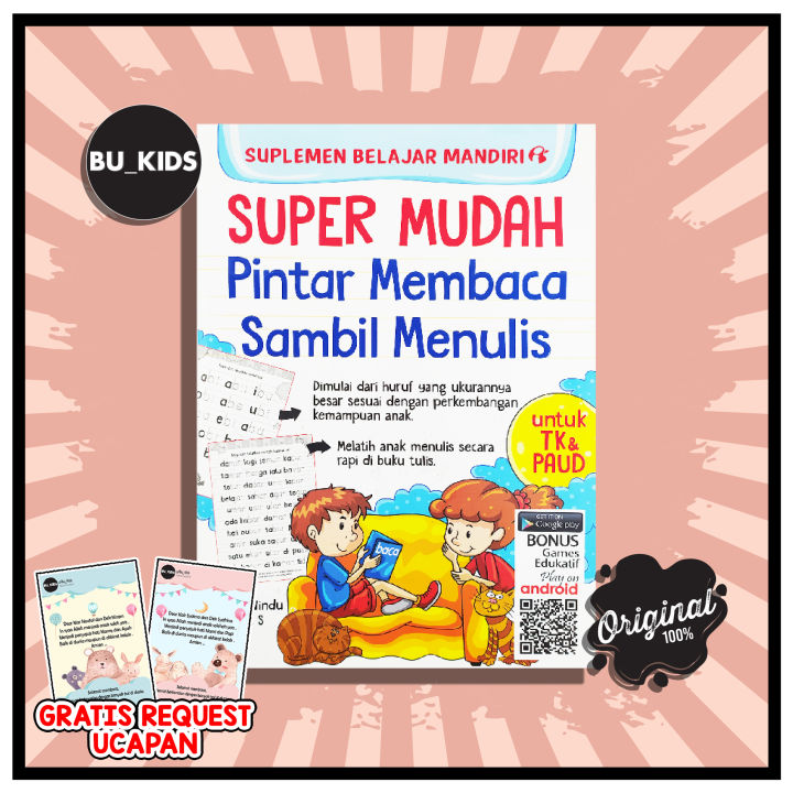 Buku Membaca Dan Menulis Anak Tk Paud Super Mudah Pintar Membaca