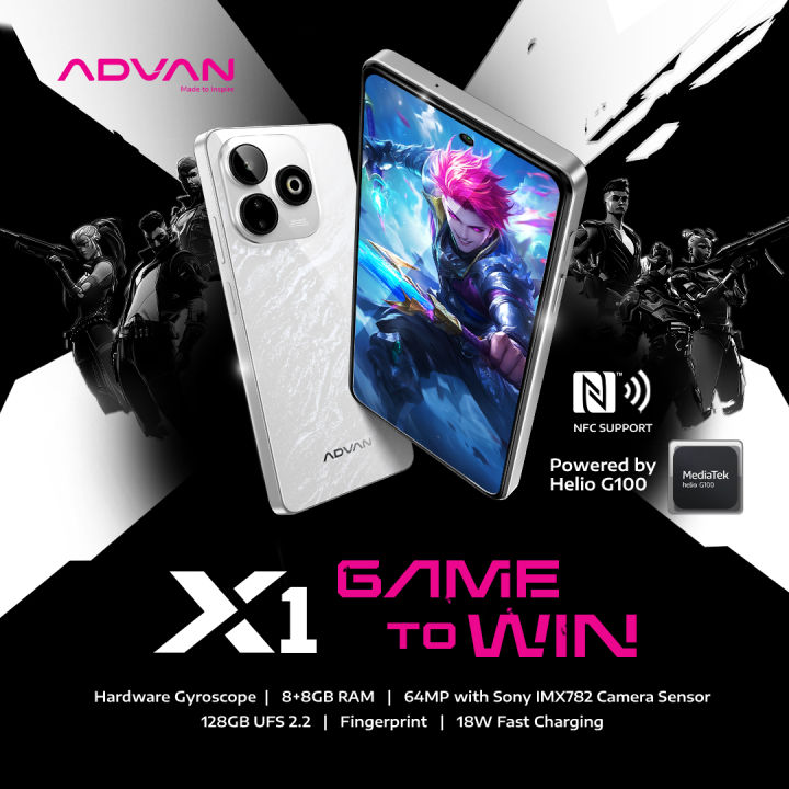 Advan X1 Smartphone Gaming 8GB+8GB RAM 128GB 6.78" 120Hz FHD+ Helio ...