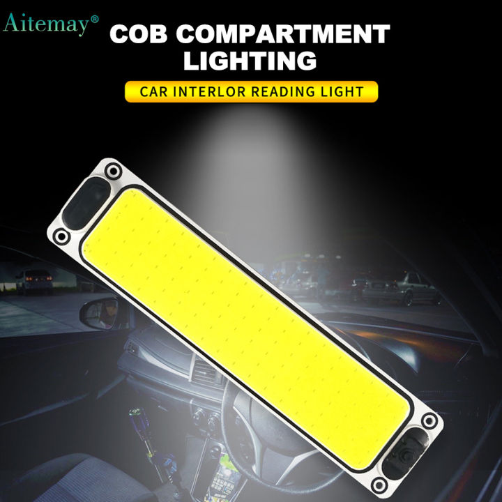 Aitemay 12V-24V Car Interior Light 54/87/108SMD COB Readling Light Car Dome Light LED Panel ...