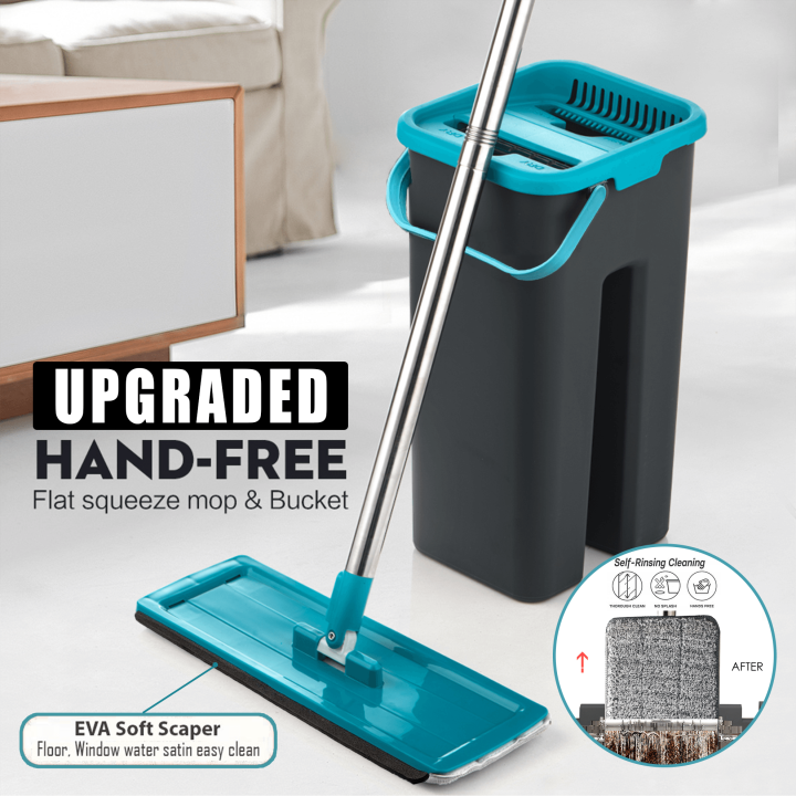 Mop Self-Wash And Squeeze Dry Flat Mop With Bucket | Lazada