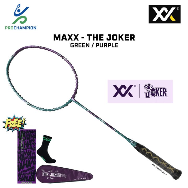 Limited Edition ! Raket Badminton MAXX THE JOKER Green Purple | Lazada ...