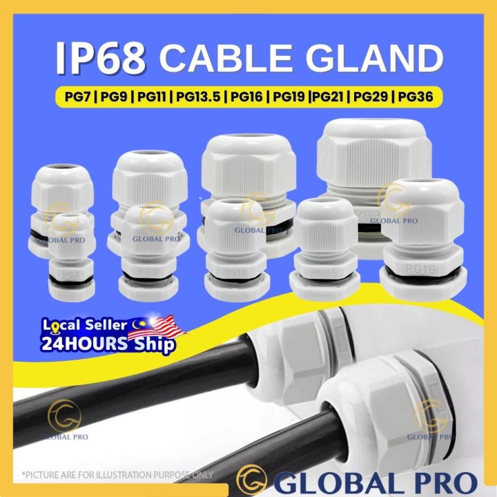 1PC IP68 CABLE GLAND Nylon Plastic Waterproof Adjustable Cable Glands ...