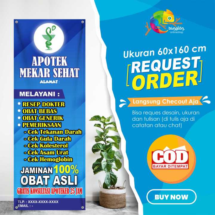 Spanduk Banner 60x160 Apotek Custom Desain | Lazada Indonesia