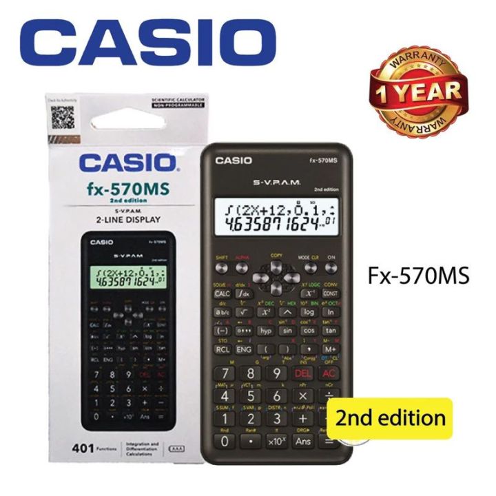 CASIO FX-350MS-2 STANDARD SCIENTIFIC CALCULATOR (2ND EDITION) WITH 2 ...