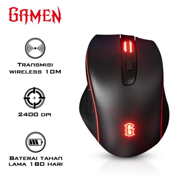 GAMEN Mouse Gaming Wireless GM200W 2400 DPI Black / Mouse USB / Mouse ...