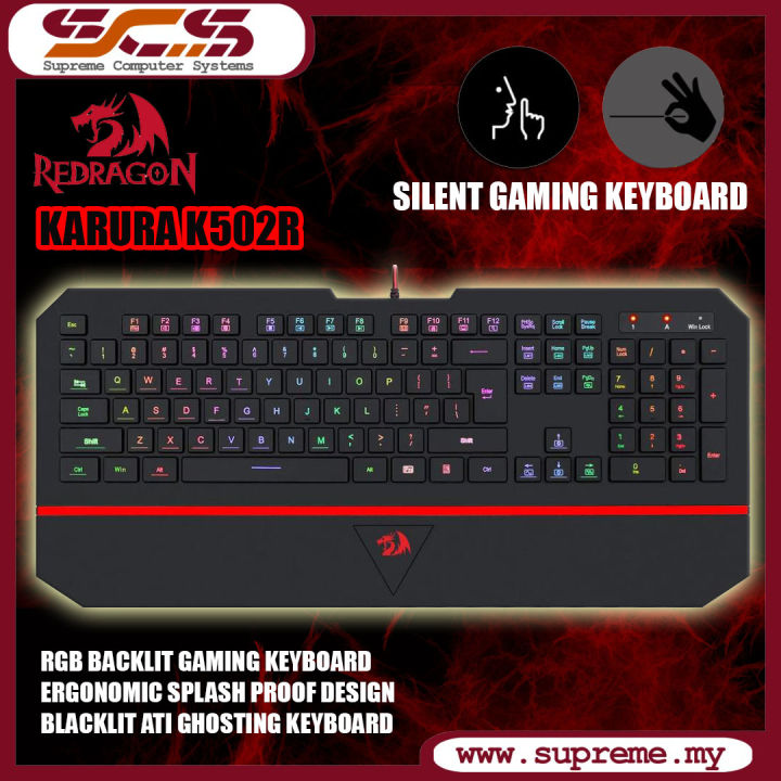 Redragon K502 RGB Gaming Keyboard RGB LED Backlit Illuminated 104 Key ...