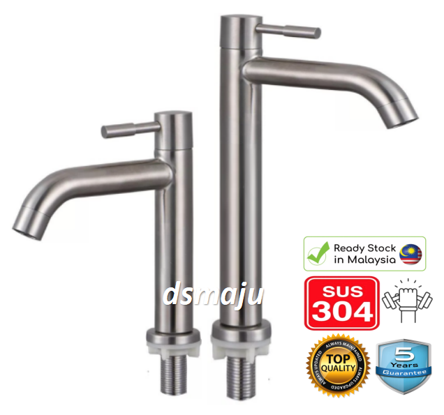 Premium SUS 304 Stainless Steel Basin Tap Bathroom Water Tap Toilet ...