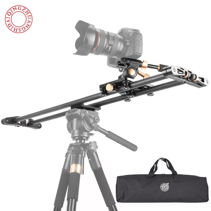 QZSD 60cm 80cm Carbon Fibre Slide Camera Slider Travel Distance 8KG ...