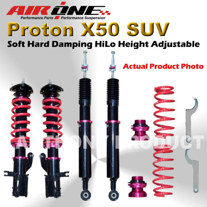 Proton X50 Monotube Soft Hard and Height Adjustable absorber kit | Lazada