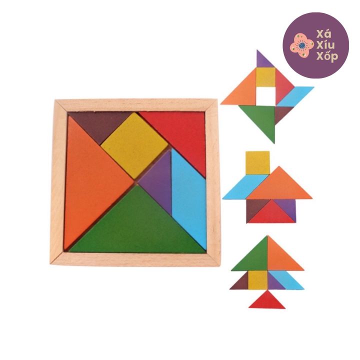 [HCM]Đồ Chơi Ghép Hình Tangram 7 Miếng Rèn Tư Duy Logic Cho Trẻ | Lazada.vn