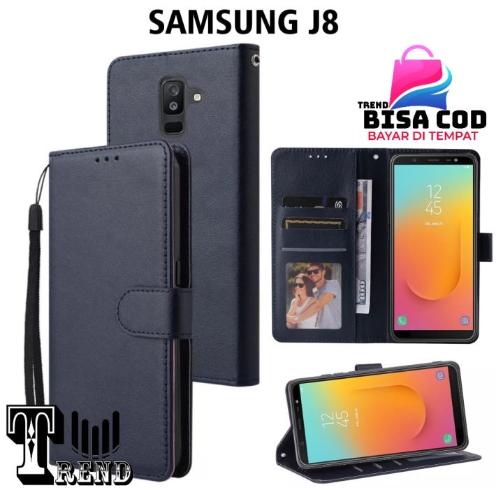 LEATHER CASE FLIP UNTUK SAMSUNG J8 FLIP WALLET CASE KULIT SAMSUNG J8 ...
