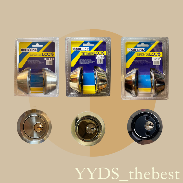 DOORLINK 102ss Deadbolt double deadbolt lock set stainless silver ...