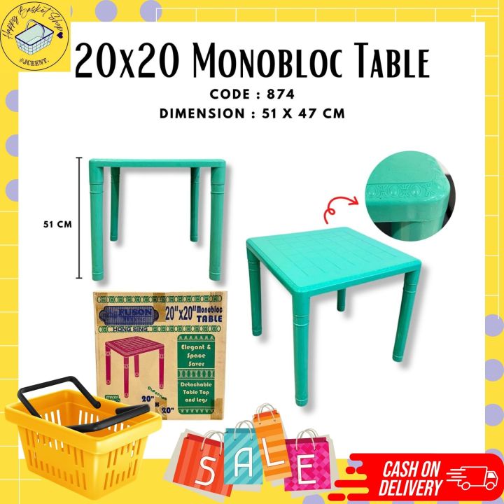 [SALE] 874 20X20 MONOBLOC TABLE / PLASTIC TABLE / GREEN TABLE / PLASTIC ...