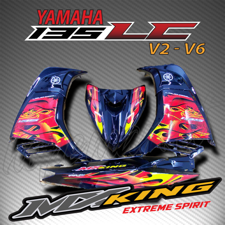 STRIPE MOTOR YAMAHA LC135 NEW V2 - V7 TRIBAL FIRE FLAME CUSTOM BODY ...