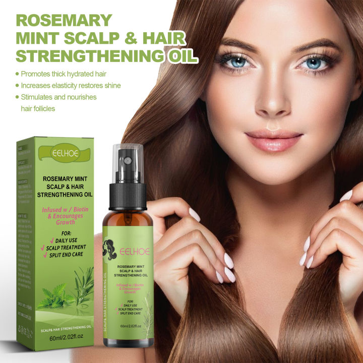 Eelhoe Rosemary Mint Scalp Hair Strengthening Spray Repair Split Damage ...
