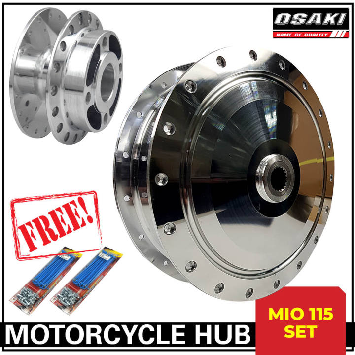 MIO 115 Soul, Sporty Osaki Mirror Chrome Hub (Hub Set / Front Hub ...