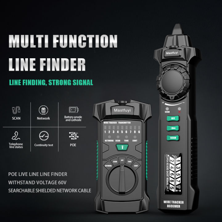 Wire Tracker Network Cable Tester Tracker Rj45 Rj11 Poe Checker With Digital Lcd Screen