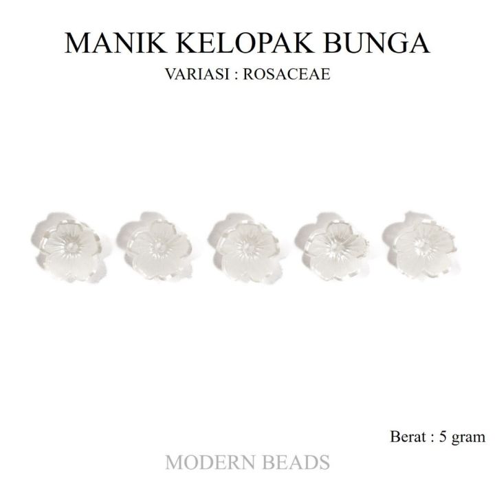 [5 GRAM] Manik Kelopak Bunga Rosaceae / Mote Kelopak Bunga Mutiara ...