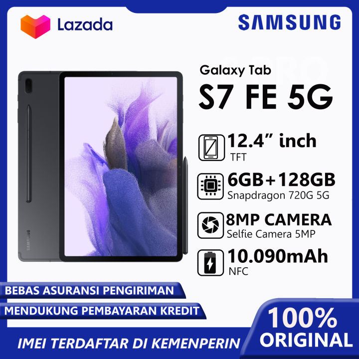 Samsung Galaxy Tab S7 FE 5G - 6GB/128GB Battery 10090mAh - Garansi ...