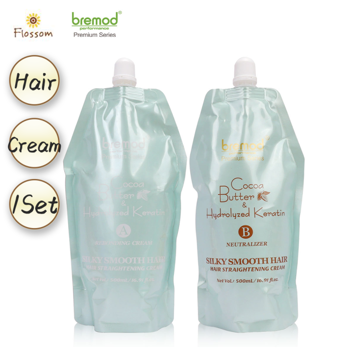 Bremod Premium Series Coocoa Butter Rebonding Set A&B Silky Smooth Hair ...