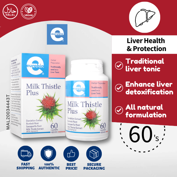 Eurobio Milk Thistle Plus Liver Tonic Herbal Dandelion Extract for ...