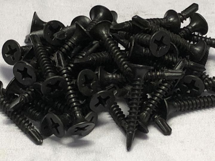1000 PCS Black Screw 1 inch (25MM) for METAL (Gypsum/Drywall Screw (#6 ...