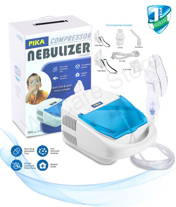 PIKA Mesin Nebulizer Compressor Alat Inhaler Cecair Asma Air Asthma ...