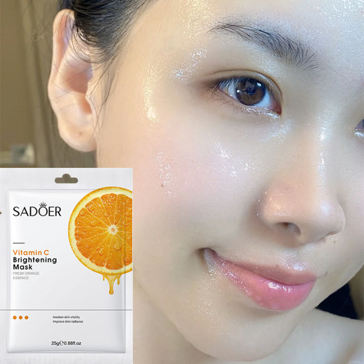 SADOER Vitamin C Hydrating Whitening Mask Fresh Orange Sheet Revitalize the Skin Mositurzing ...