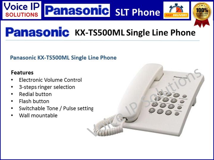 Panasonic KX-TS500 / KX-TS500ML Single Line Phone (Telephone) (white) | Lazada