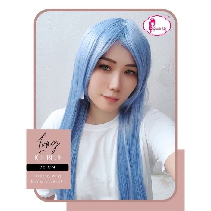 Ryuuta Wig Basic Cap Lurus Panjang Cosplay Blue Biru 70 cm | Lazada ...