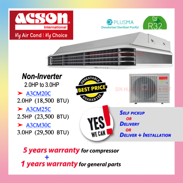 ACSON R32 CEILING EXPOSED CEILING MOUNTED NON-INVERTER C.E 2HP 2.0HP 2.5HP 3HP 3.0HP A3CM20C ...