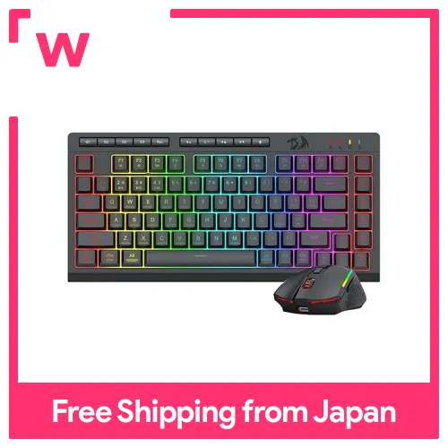Redragon Keyboard Mouse Set Wireless 3-Mode Connection Bluetooth/2.4G ...
