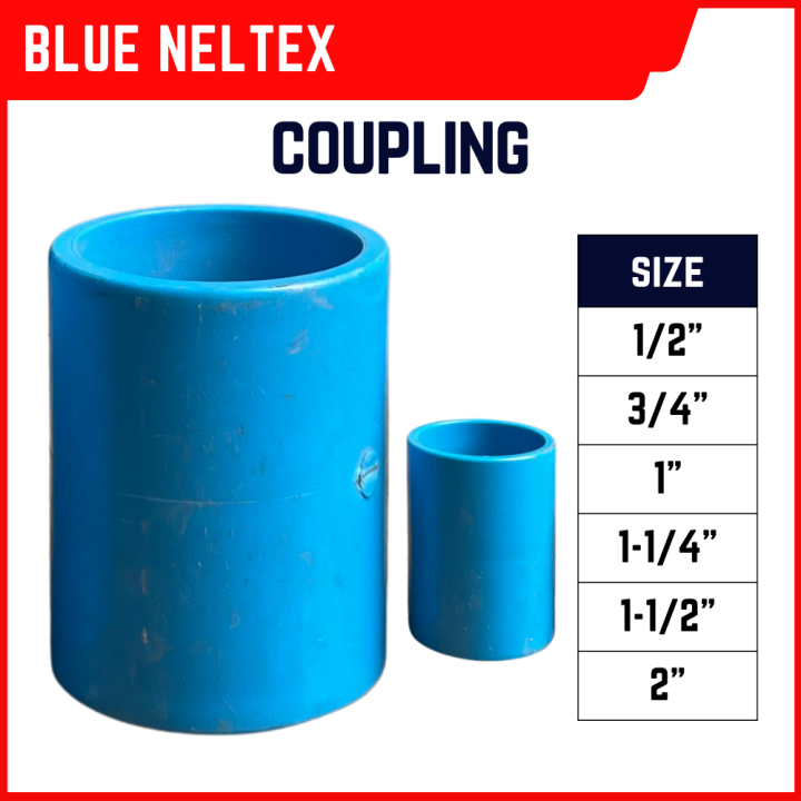 2pcs Blue Neltex Coupling (Available Size: 1.25", 1.5" and 2") PVC ...