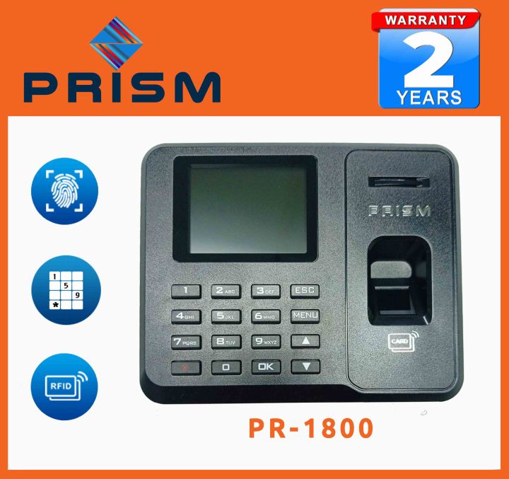 Prism PR-1800 Standalone Time Clock Biometric Fingerprint Time Attendance Device | Lazada PH