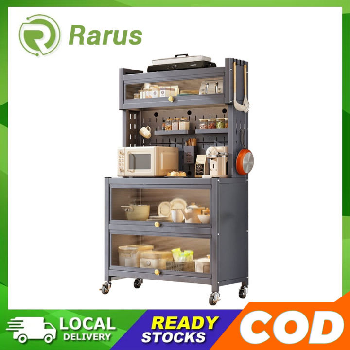Rarus Kitchen Perforated Board Sideboard Microwave Storage Cabinet Rust ...