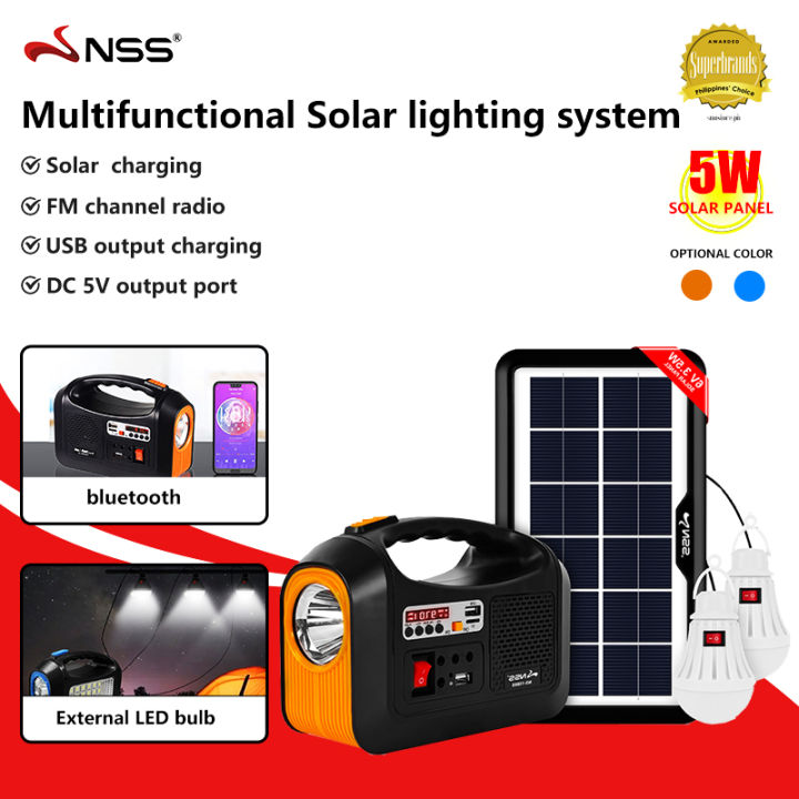 Nss outdoor flashlight rechargeable solar generator emergency light ...