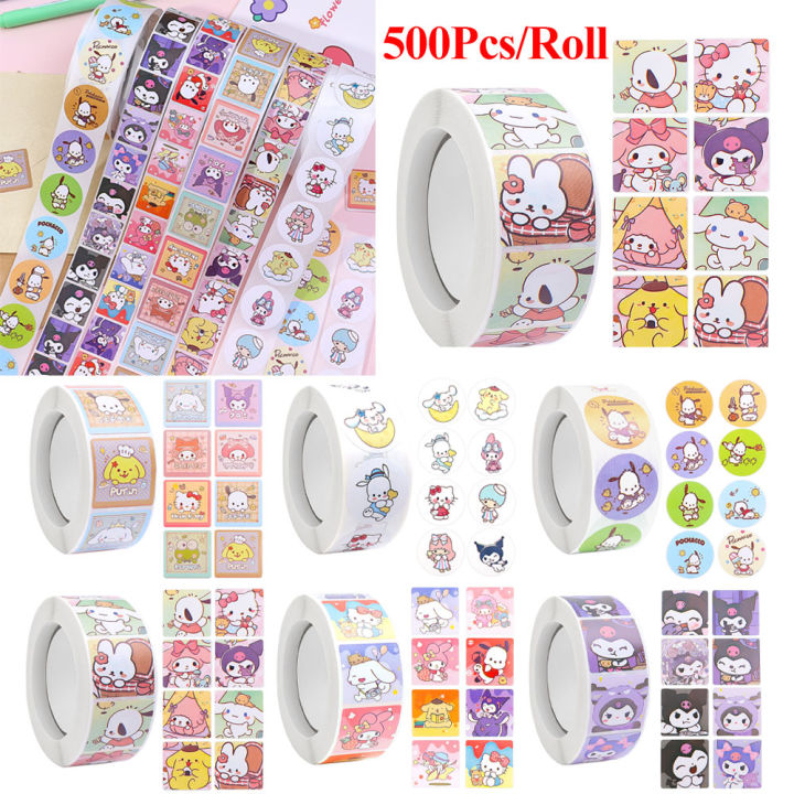 500Pcs/roll Thank You Stickers Cute Cartoon Sanrio Stickers Gift ...