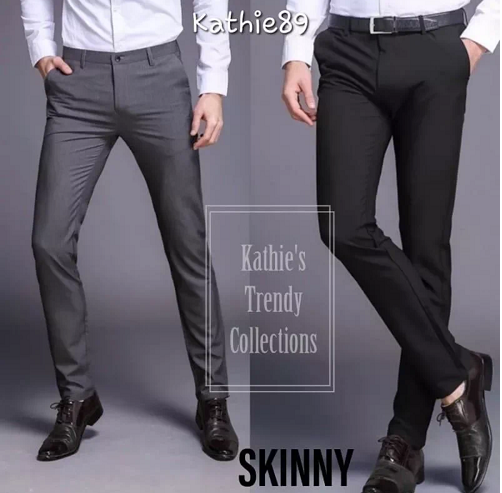 HIGH QUALITY SLACKS FOR MEN THICK FABRIC SKINNY BLACK #7 | Lazada PH