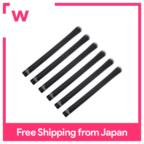 Set of 6 golf grips, M60, no backline, black, no brand logo, tour ...